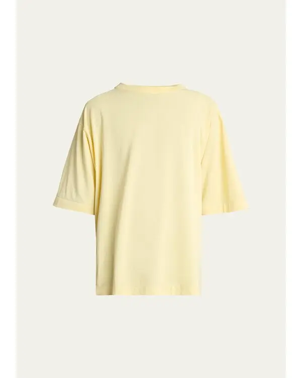 Jacquemus Reverse Logo-tape Relaxed Crewneck T-shirt - Light/past