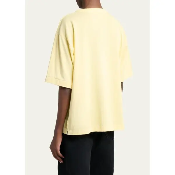 Jacquemus Reverse Logo-tape Relaxed Crewneck T-shirt - Light/past