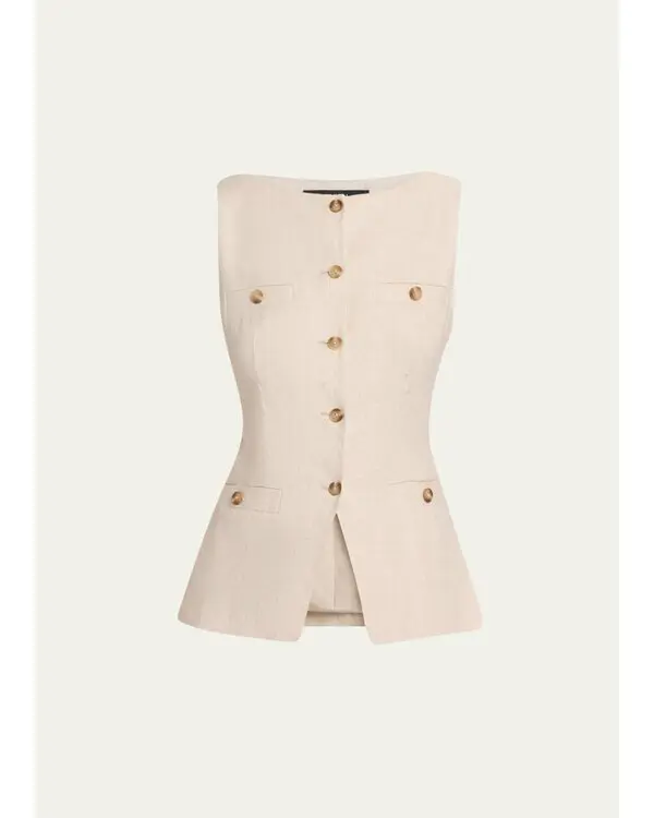 TOCCIN Amra Boat-neck Vest - Desert