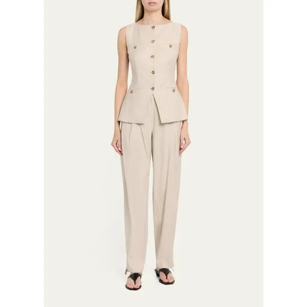 TOCCIN Amra Boat-neck Vest - Desert