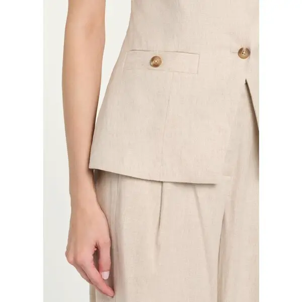 TOCCIN Amra Boat-neck Vest - Desert