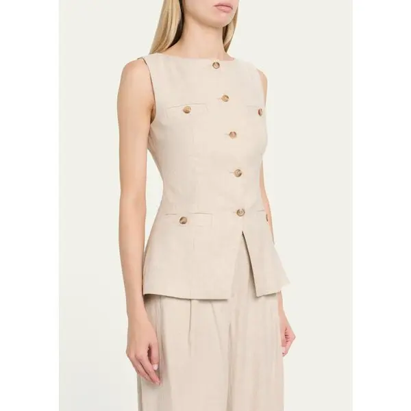 TOCCIN Amra Boat-neck Vest - Desert