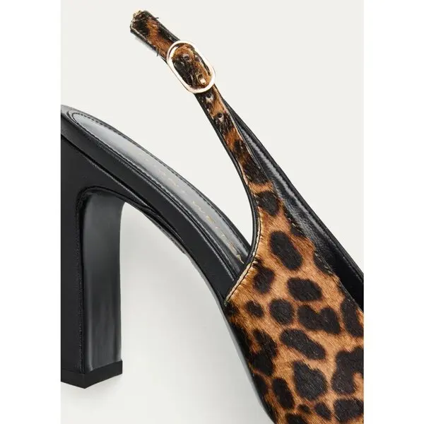 STUART WEITZMAN 85mm Stassi Leopard Calf Hair Slingback Pumps - Classic Leopard