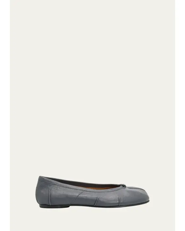 MAISON MARGIELA Tabi Leather Ballerina Flats - Grey