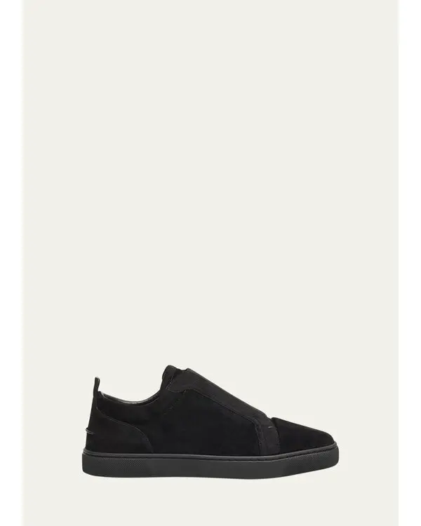 CHRISTIAN LOUBOUTIN St Louis Suede Slip-on Sneakers - Black