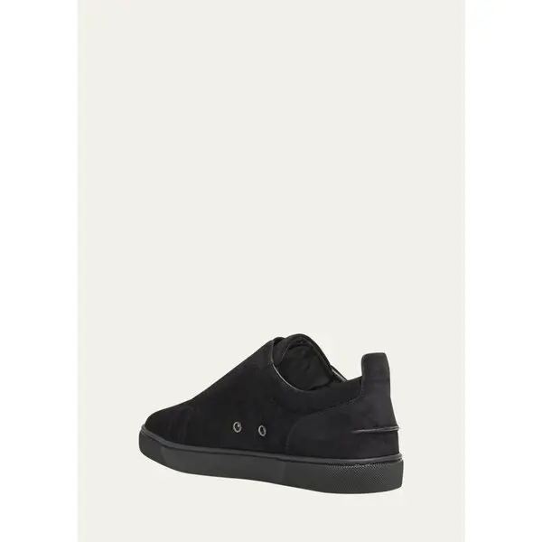 CHRISTIAN LOUBOUTIN St Louis Suede Slip-on Sneakers - Black