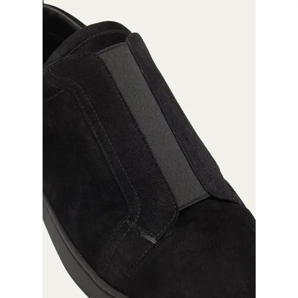 CHRISTIAN LOUBOUTIN St Louis Suede Slip-on Sneakers - Black