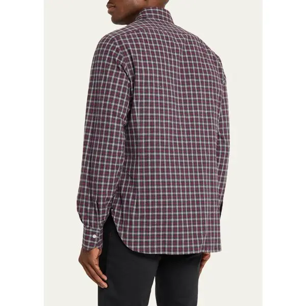 Kiton Cotton Plaid Button-down Shirt