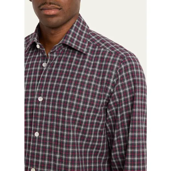 Kiton Cotton Plaid Button-down Shirt