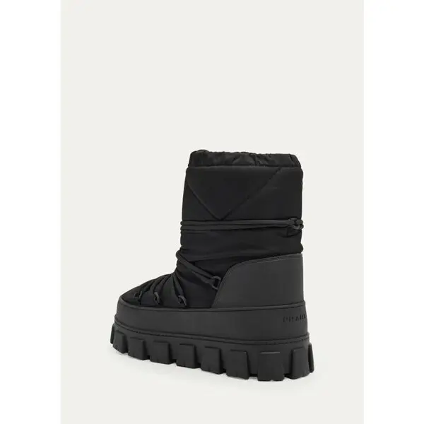Prada Triangle Logo Lug-sole Nylon Snow Boots