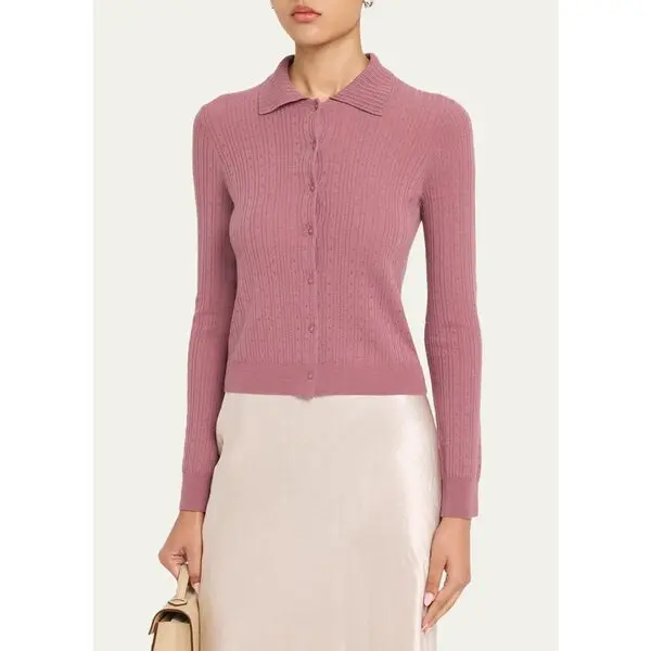 Vince Pointelle Wool Cardigan