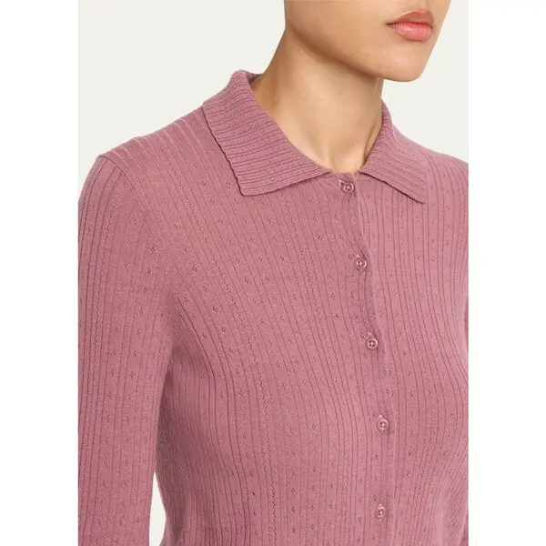 Vince Pointelle Wool Cardigan