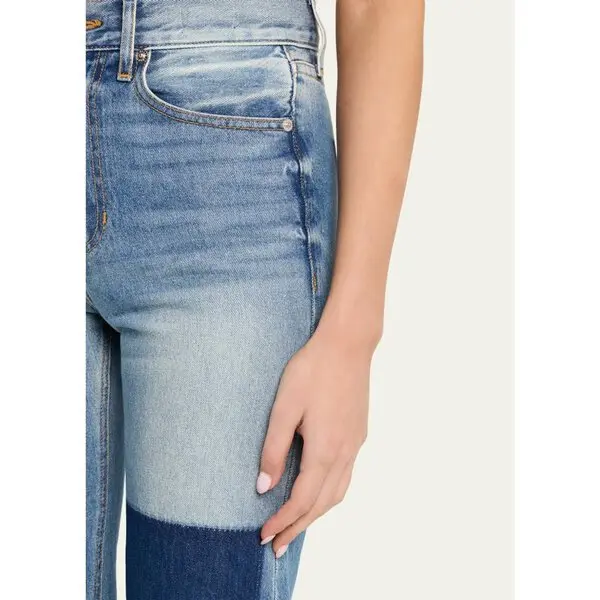 Veronica Beard Dylan Patchwork High-rise Ankle Jeans