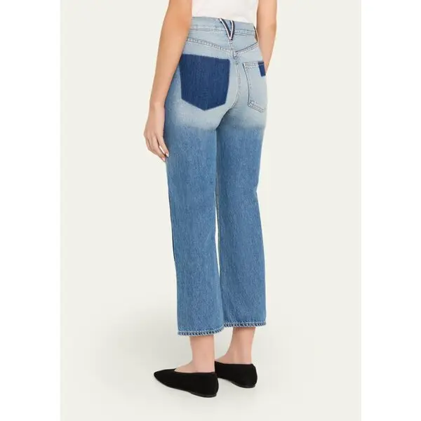 Veronica Beard Dylan Patchwork High-rise Ankle Jeans
