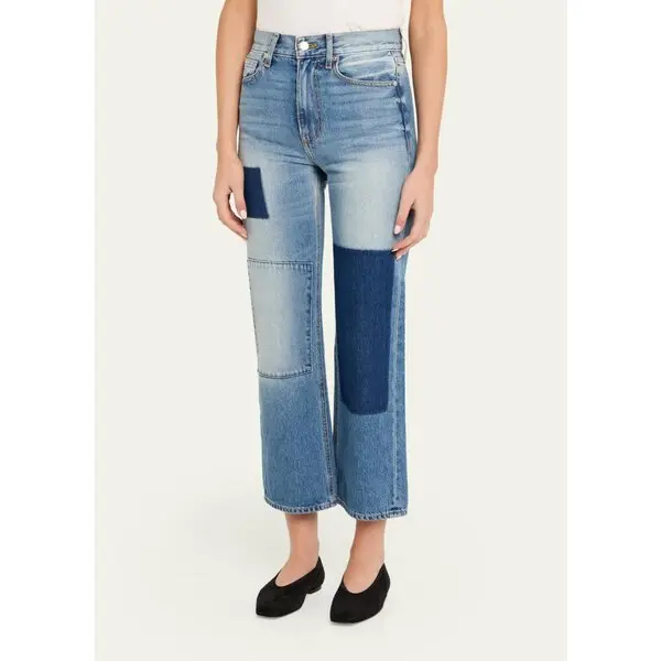 Veronica Beard Dylan Patchwork High-rise Ankle Jeans