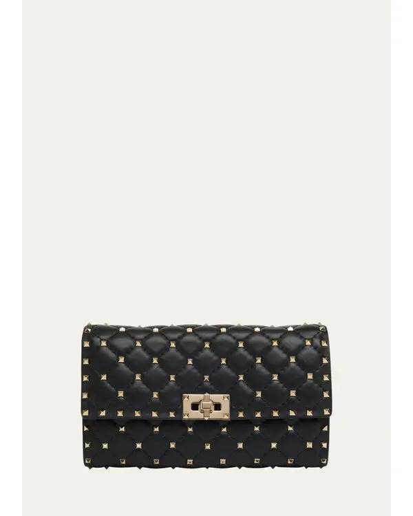 Valentino Garavani Quilted Rockstud Leather Shoulder Bag - Nero