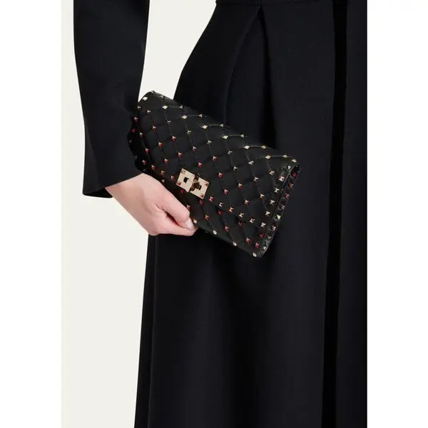Valentino Garavani Quilted Rockstud Leather Shoulder Bag - Nero