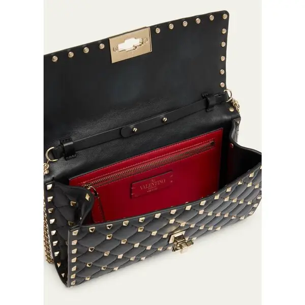 Valentino Garavani Quilted Rockstud Leather Shoulder Bag - Nero