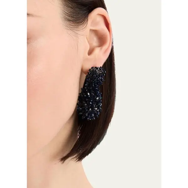 Oscar De La Renta Beaded Cluster Drop Earrings - Gold