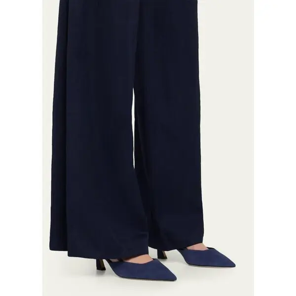 STUART WEITZMAN 50mm Vinnie Suede Slingback Pumps - River Blue