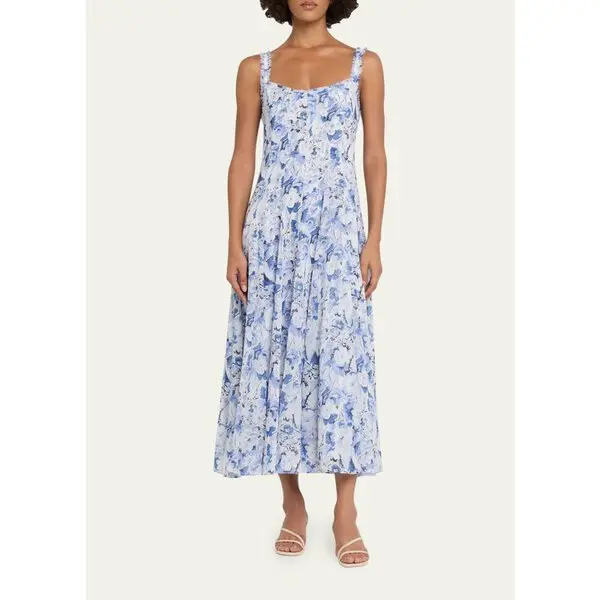 Cinq À Sept Marmo Heirloom Petals Midi Dress