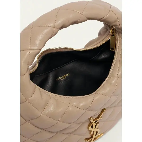 Saint Laurent Icarino Baby Quilted Leather Hobo Bag - Black