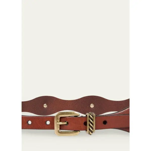 Etro Leather Belt With Jewel Studs