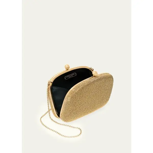 Carolina Herrera Vega Crystal-embellished Suede Clutch Bag