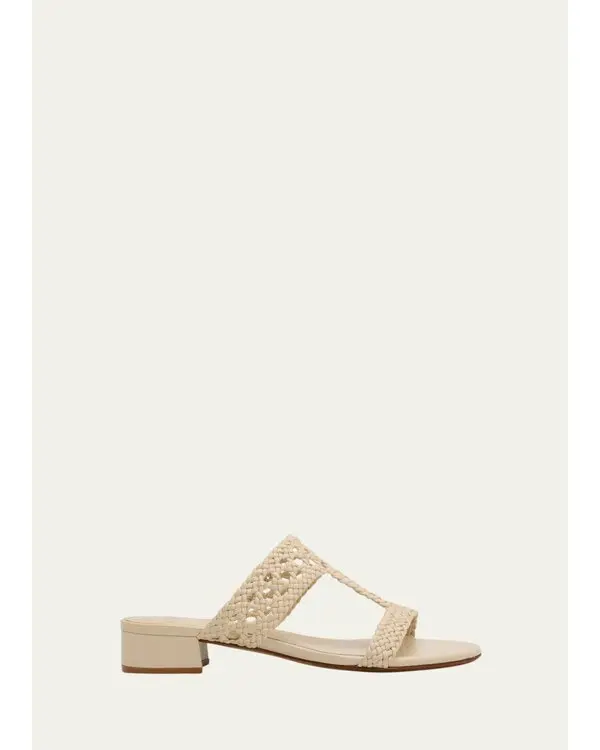 ALEXANDRE BIRMAN 30mm Braided Leather Block-heel Sandals