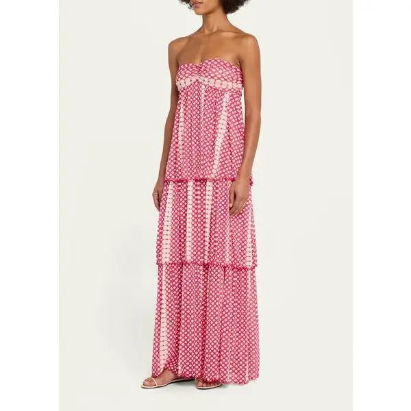 Diane Von Furstenberg Joanne Tiered Polka Dot Maxi Dress
