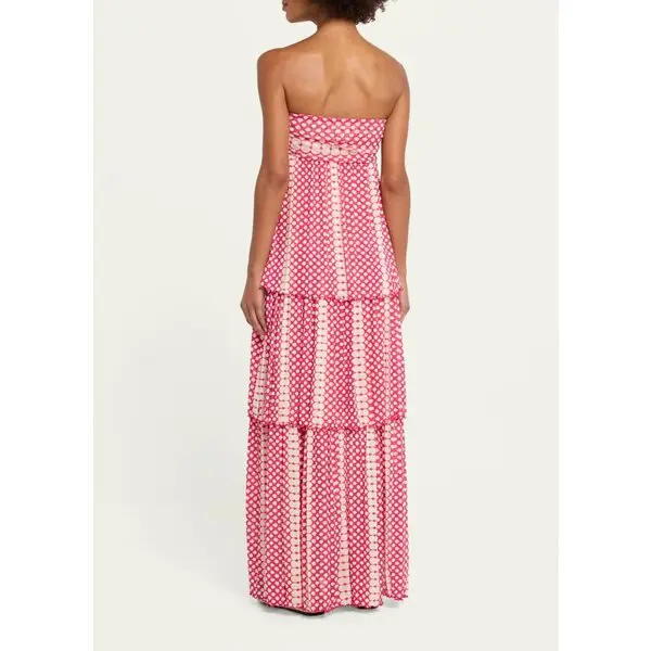 Diane Von Furstenberg Joanne Tiered Polka Dot Maxi Dress