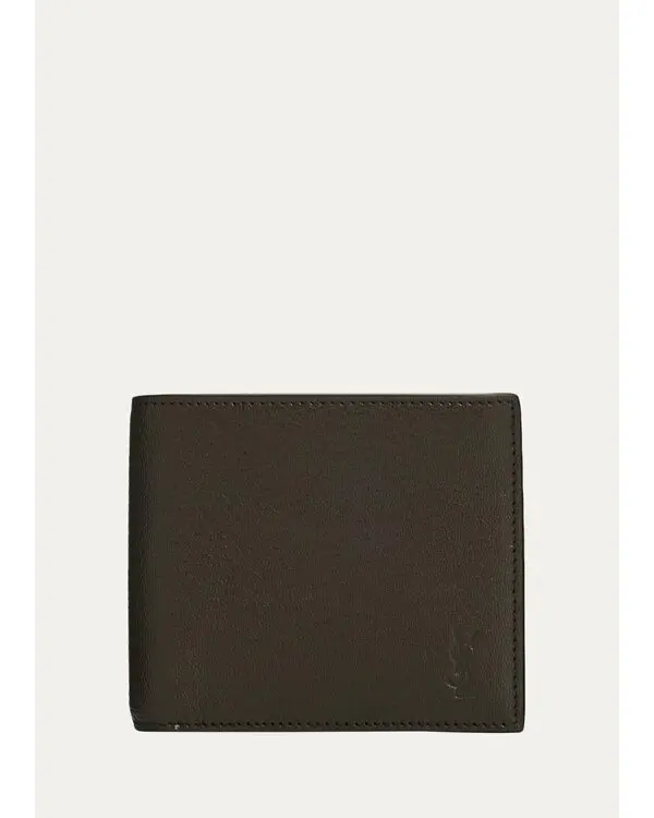 Saint Laurent East-west Bifold Wallet In Grained Leather