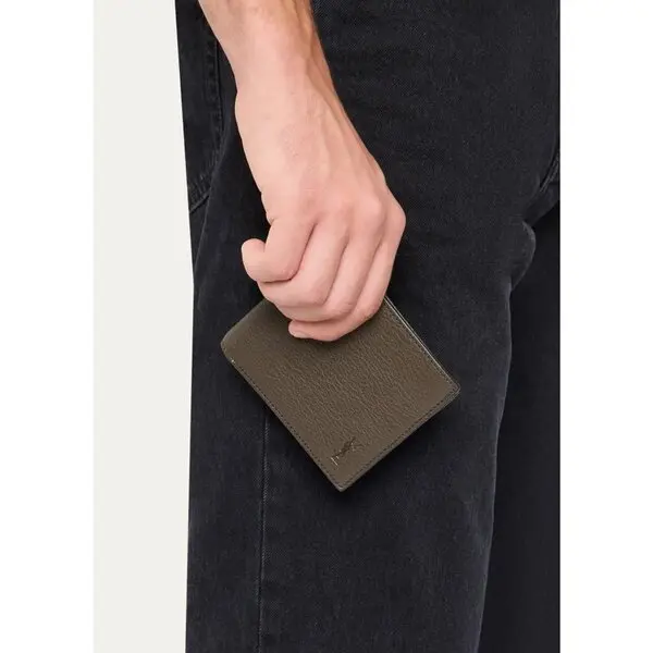 Saint Laurent East-west Bifold Wallet In Grained Leather