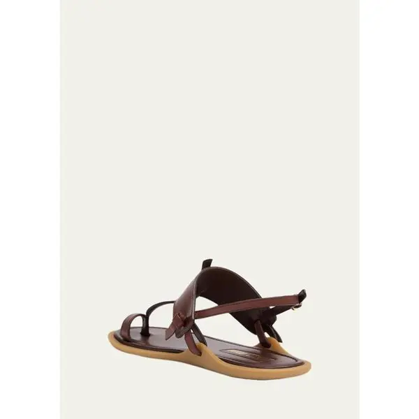 Miu Miu Infradito Knotted Leather Toe-ring Sandals