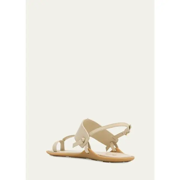 Miu Miu Infradito Knotted Leather Toe-ring Sandals