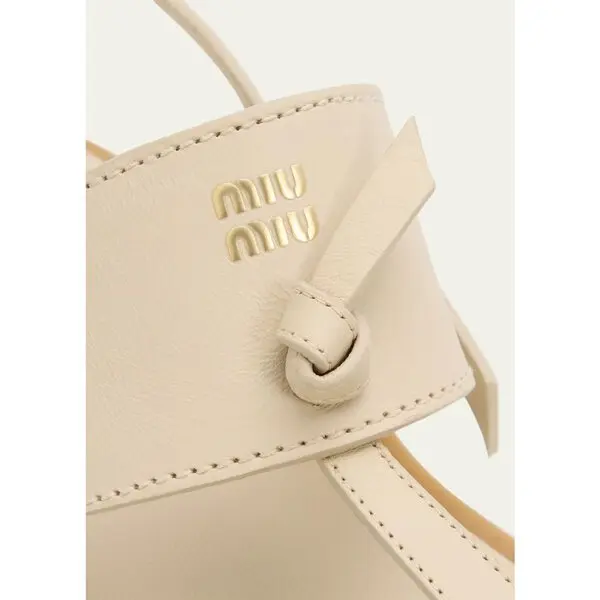 Miu Miu Infradito Knotted Leather Toe-ring Sandals