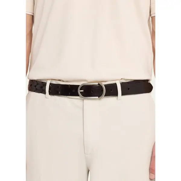 Brunello Cucinelli Braided Smooth Calfskin Round-buckle Belt