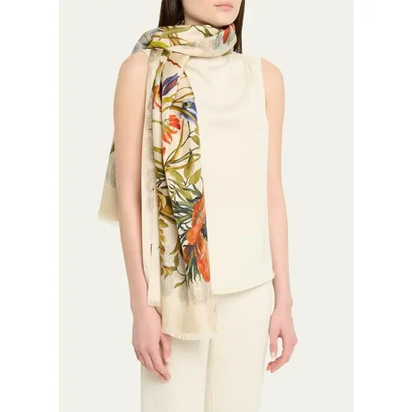 Etro Bohemian Print Cotton & Silk Scarf