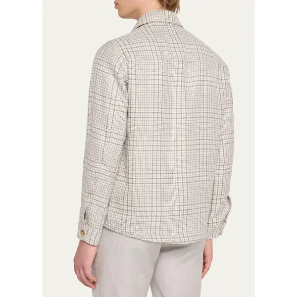MAURIZIO BALDASSARI Linen, Silk And Wool Overshirt With Pockets