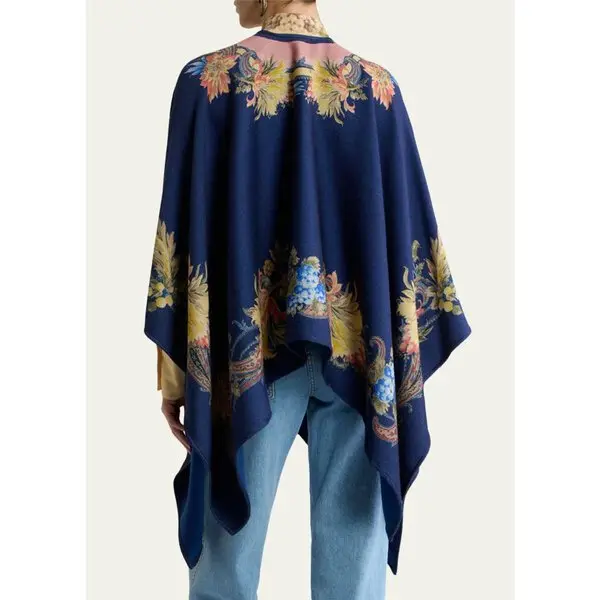 Etro Paisley Wool-blend Jacquard Cape