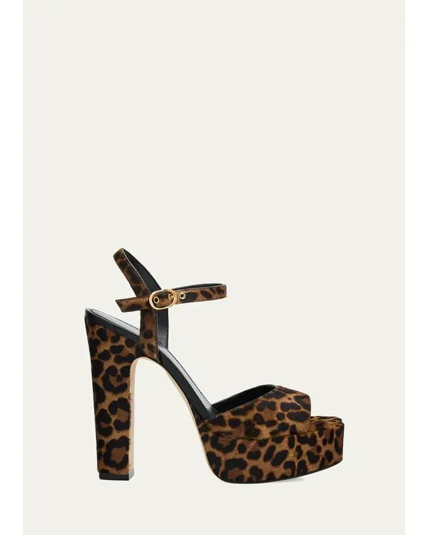 STUART WEITZMAN 130mm Reade -printed Calf Hair Platform Sandals