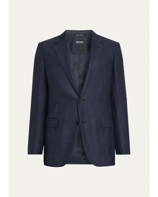 Zegna Woven Houndstooth Single-breasted Sport Coat