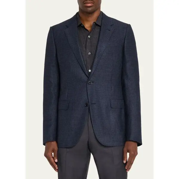 Zegna Woven Houndstooth Single-breasted Sport Coat