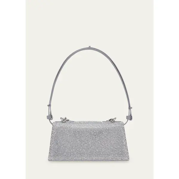 Alexander McQueen Jewelled Rhinestone Leather Shoulder Bag