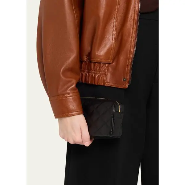Saint Laurent Cassandre Quilted Leather Wristlet Clutch Bag