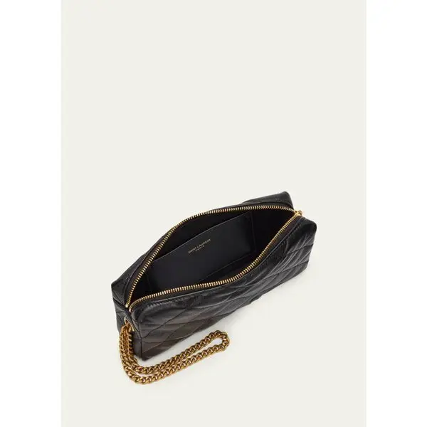 Saint Laurent Cassandre Quilted Leather Wristlet Clutch Bag