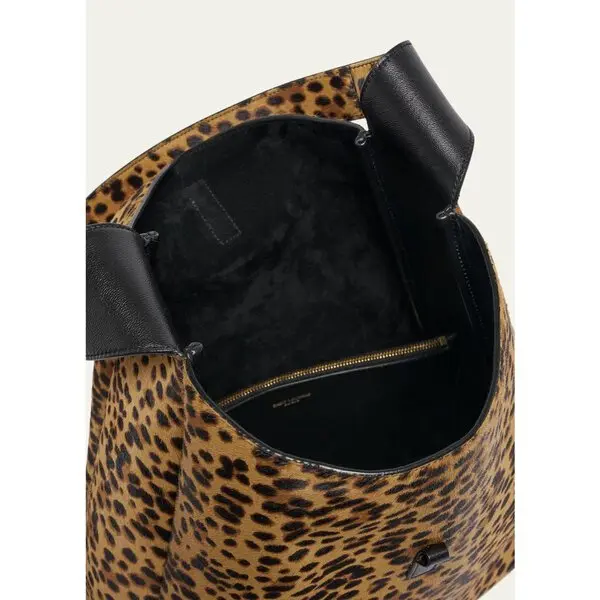 Saint Laurent Le 5 A 7 Large Animal-print Calf Hair Shoulder Bag - Leopard