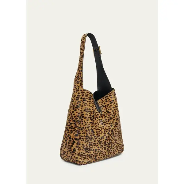 Saint Laurent Le 5 A 7 Large Animal-print Calf Hair Shoulder Bag - Leopard