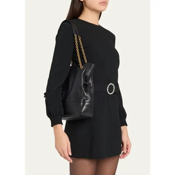 Saint Laurent Jamie Small Drawstring Leather Tote Bag