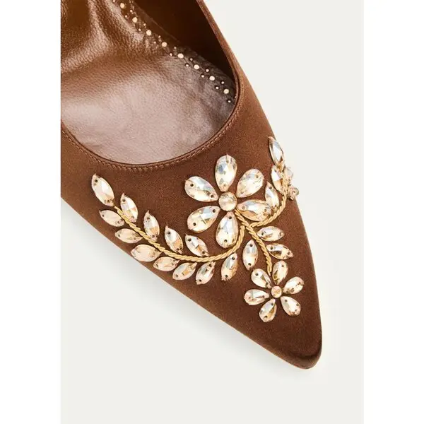 Manolo Blahnik 50mm Pasadislo Embellished Satin Pumps